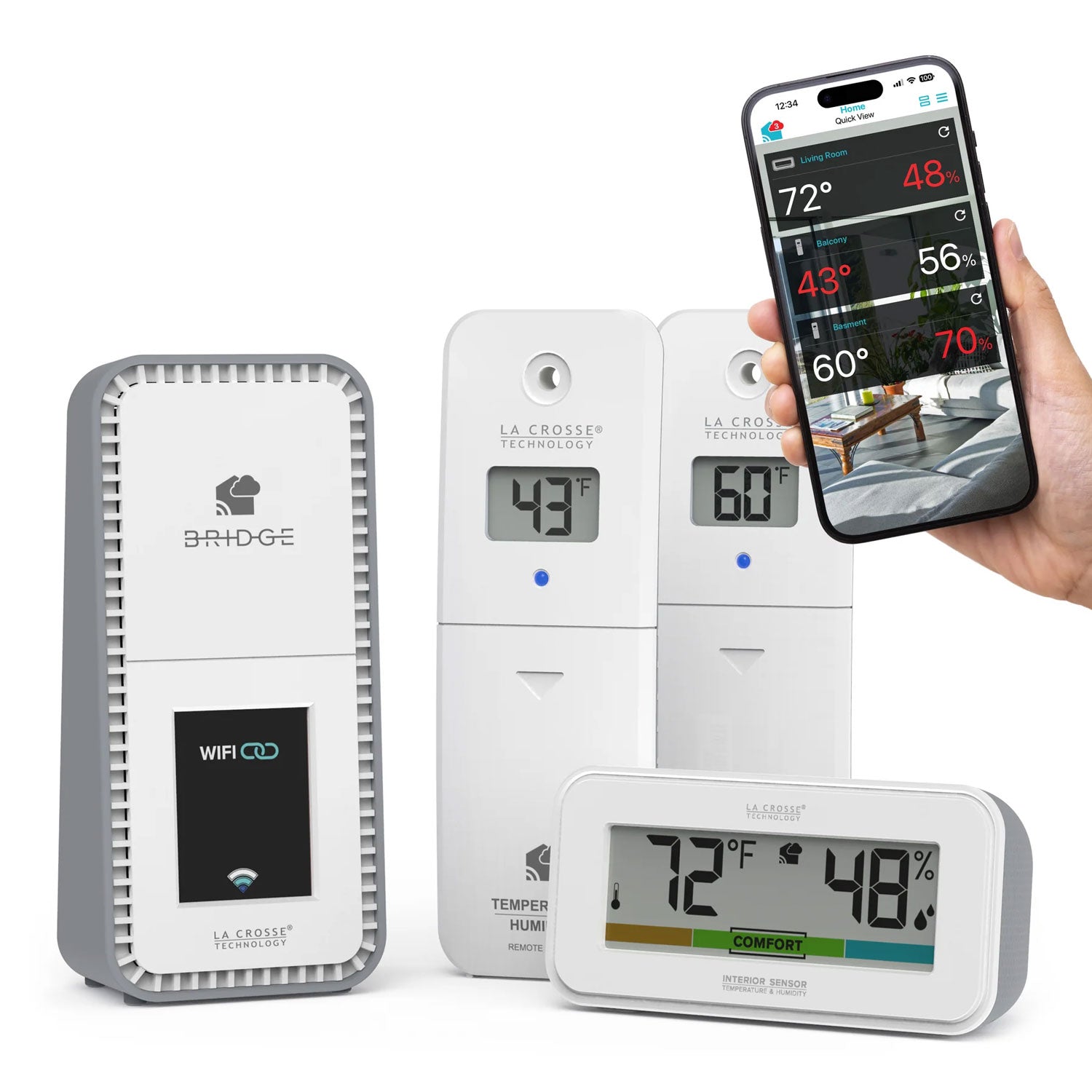 X100 Bridge Wi-Fi Gateway with Temp Tracker Advanced Wi-Fi Alert Syste ...